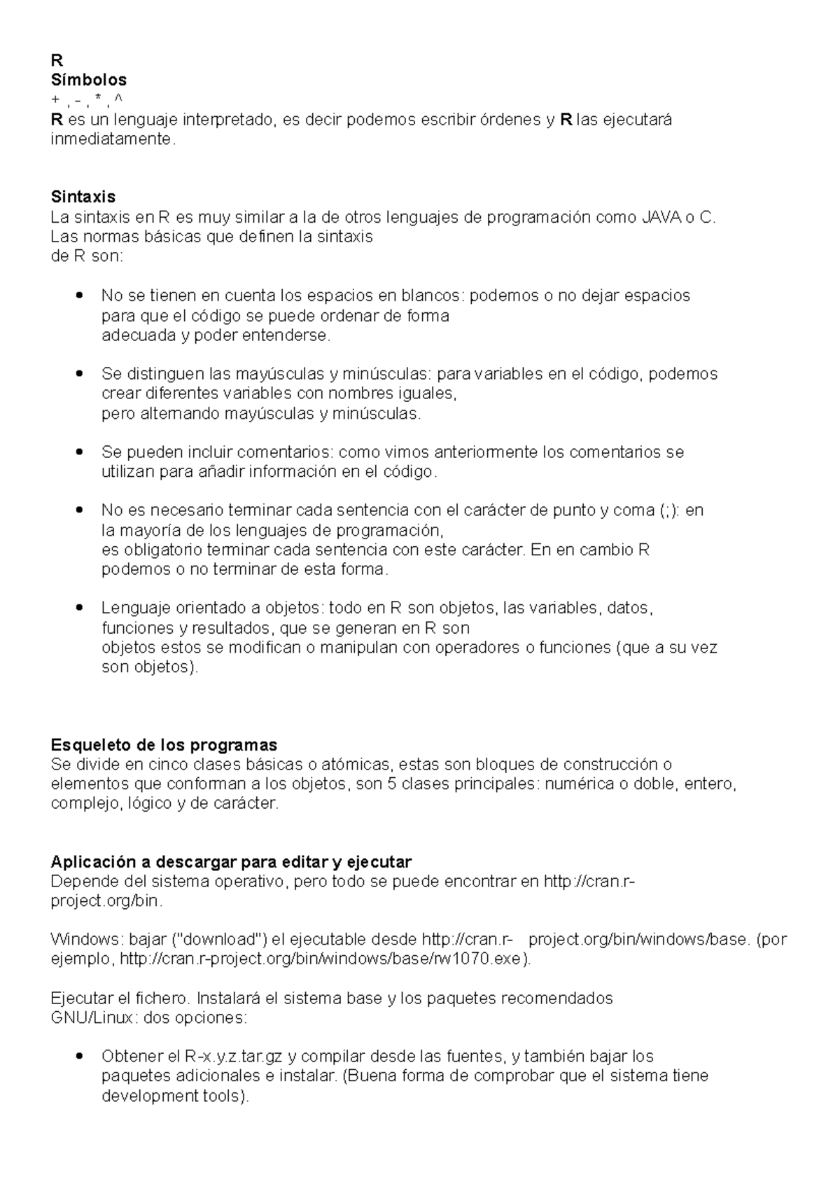 R - TAREA LENGUAJE DE PROGRAMACION ACTIVIDAD PIA FIME - R Símbolos ...
