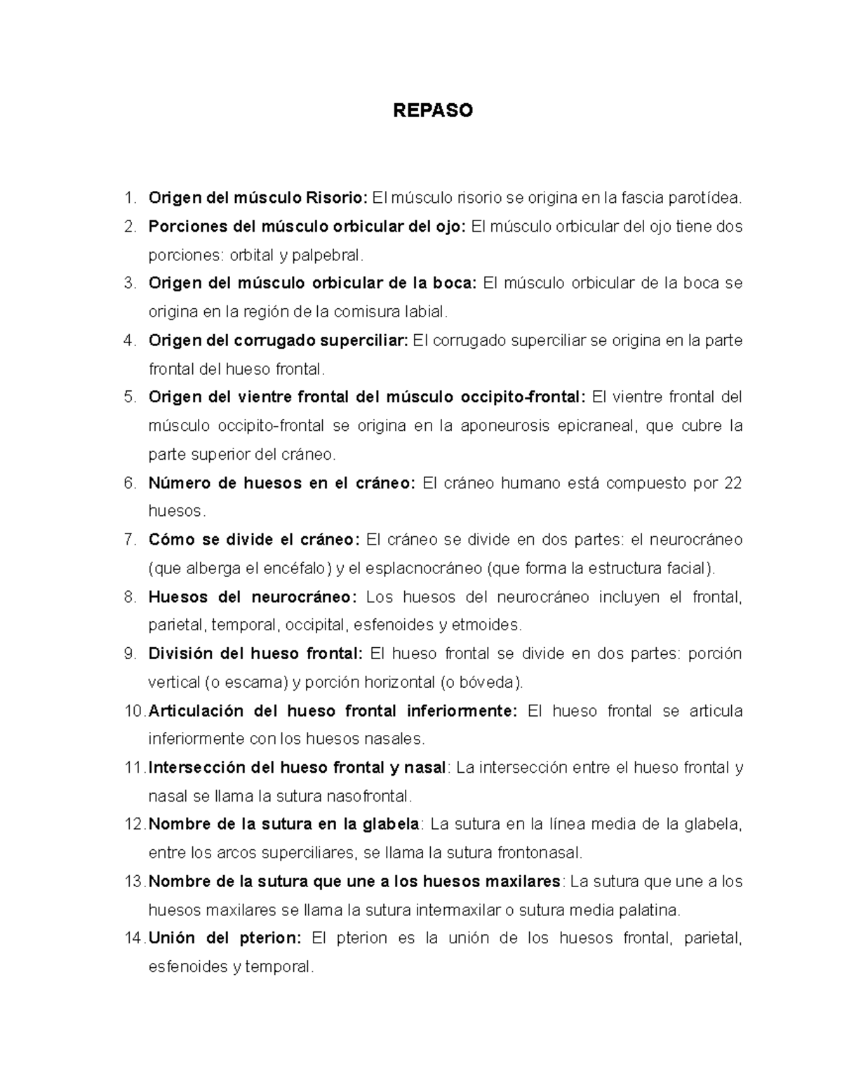 Repaso Huesos!! - REPASO Origen del músculo Risorio: El músculo risorio ...