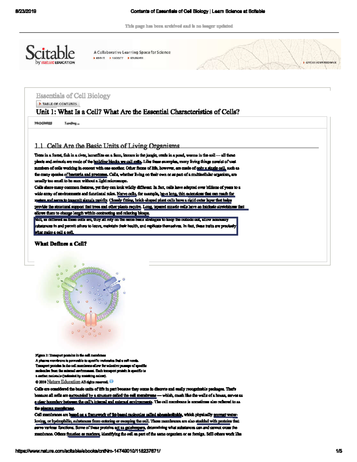 Essentials of Cell Biology-Unit 1 What Is a Cell What Are the Essential ...