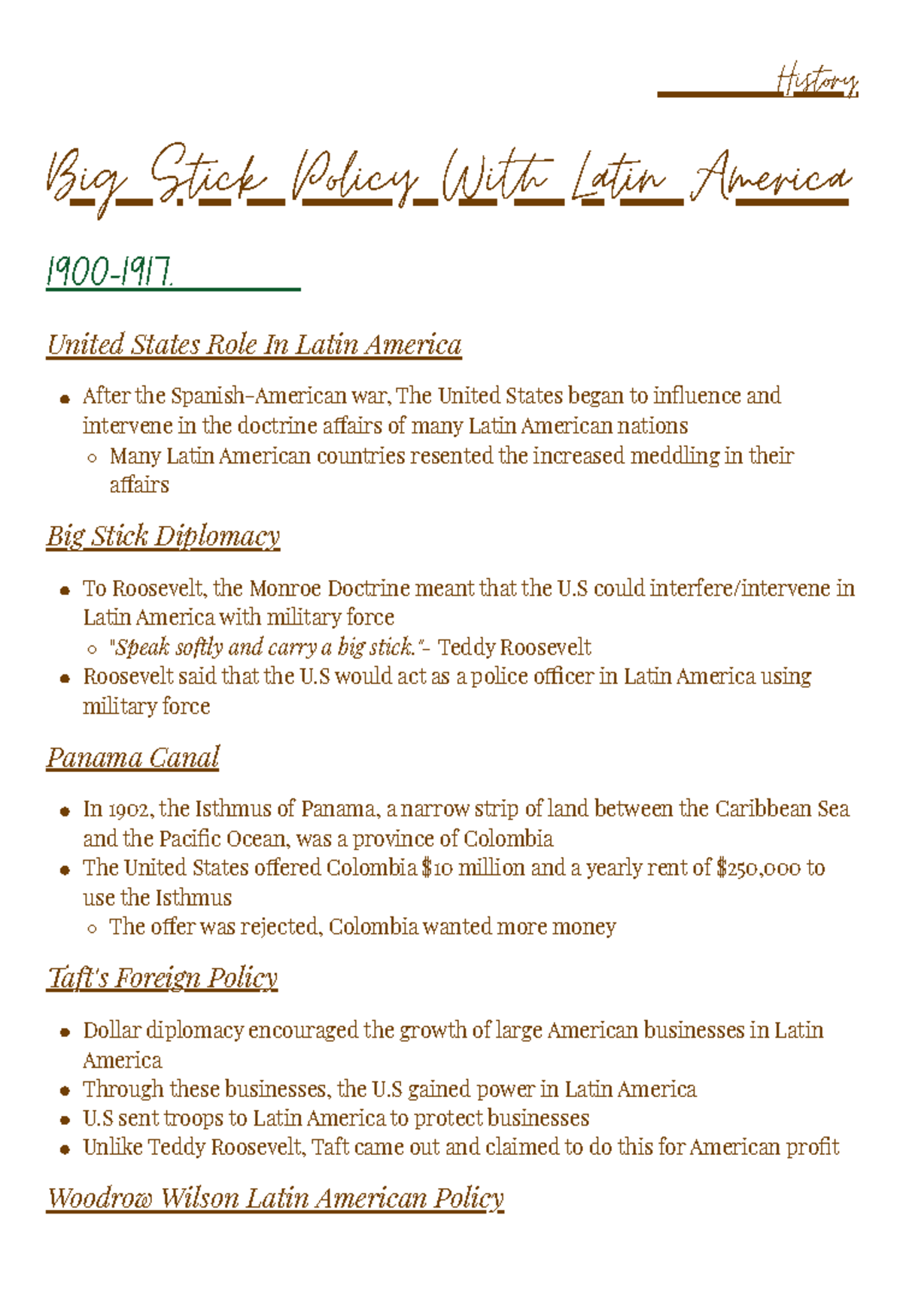 Big Stick Policy With Latin America - History Big Stick Policy Wi Latin ...