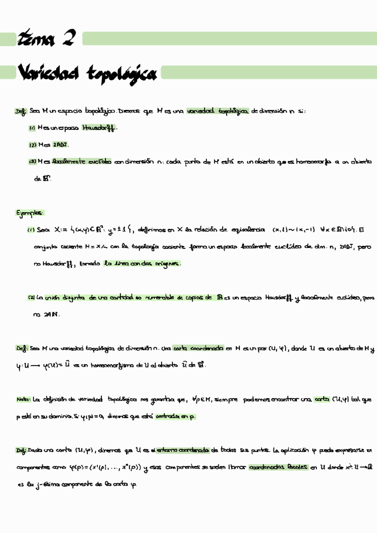 Resumen de Geometría de Riemann (algo incompleto) - Geometría De ...