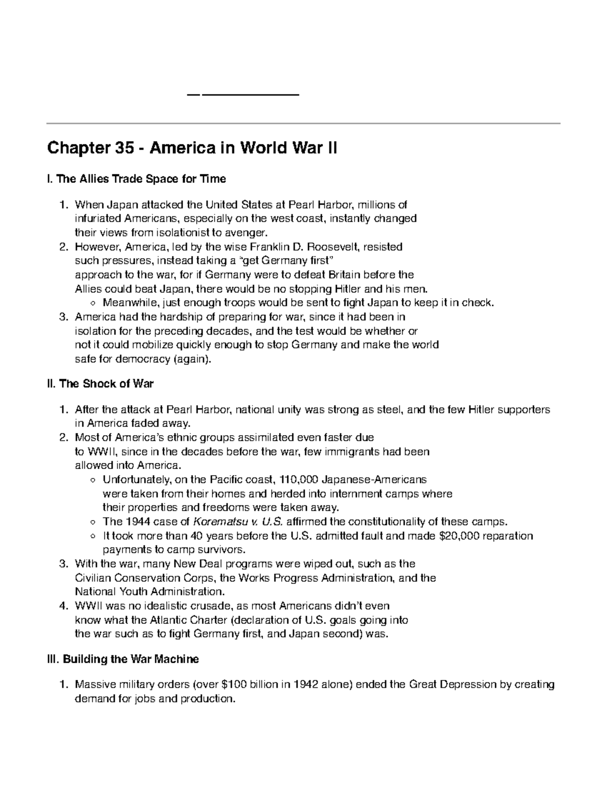 Chapter 35 - America in World War II - The Allies Trade Space for Time ...