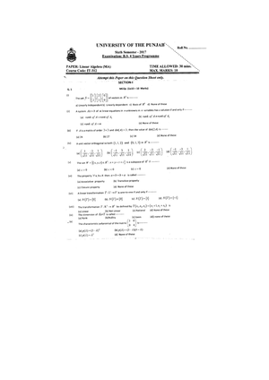 Linear algebra solved exercise 4.1 - Studocu