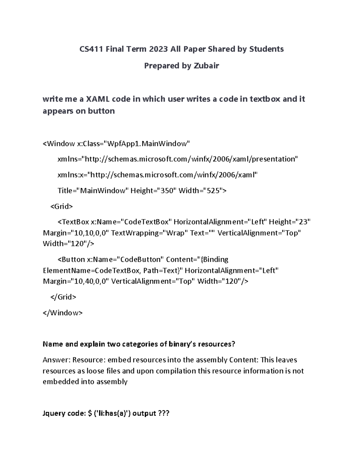 CS411 final term 2023 shared by students - CS411 Final Term 2023 All Paper Shared by Students ...