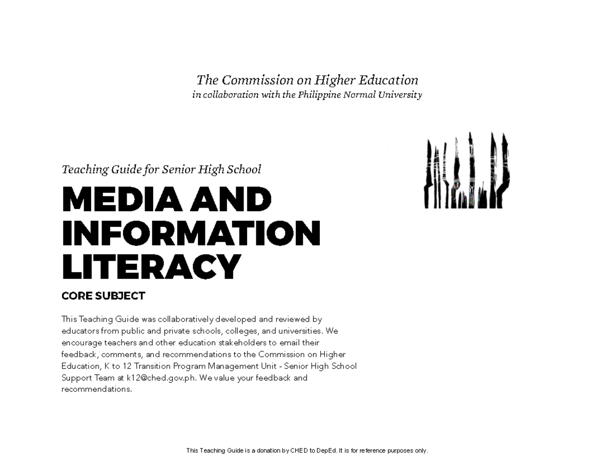 Pdfcoffee - fdv - DEPED COPY Teaching Guide for Senior High School MEDIA AND INFORMATION ...
