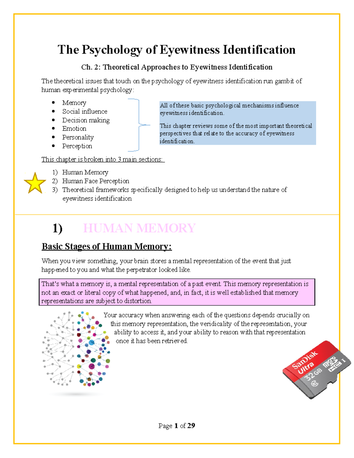 Eyewitness Psychology Ch 2 Note - The Psychology of Eyewitness ...