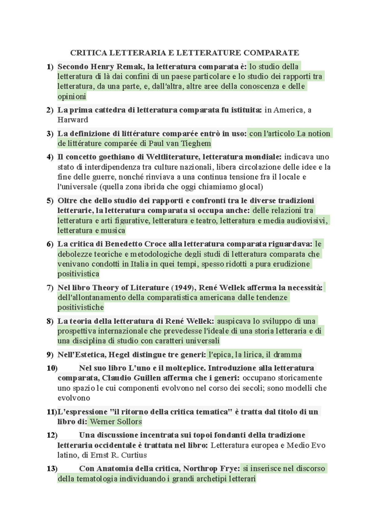 Critica Letteraria E Letterature Comparate - Linguistica Moderna ...