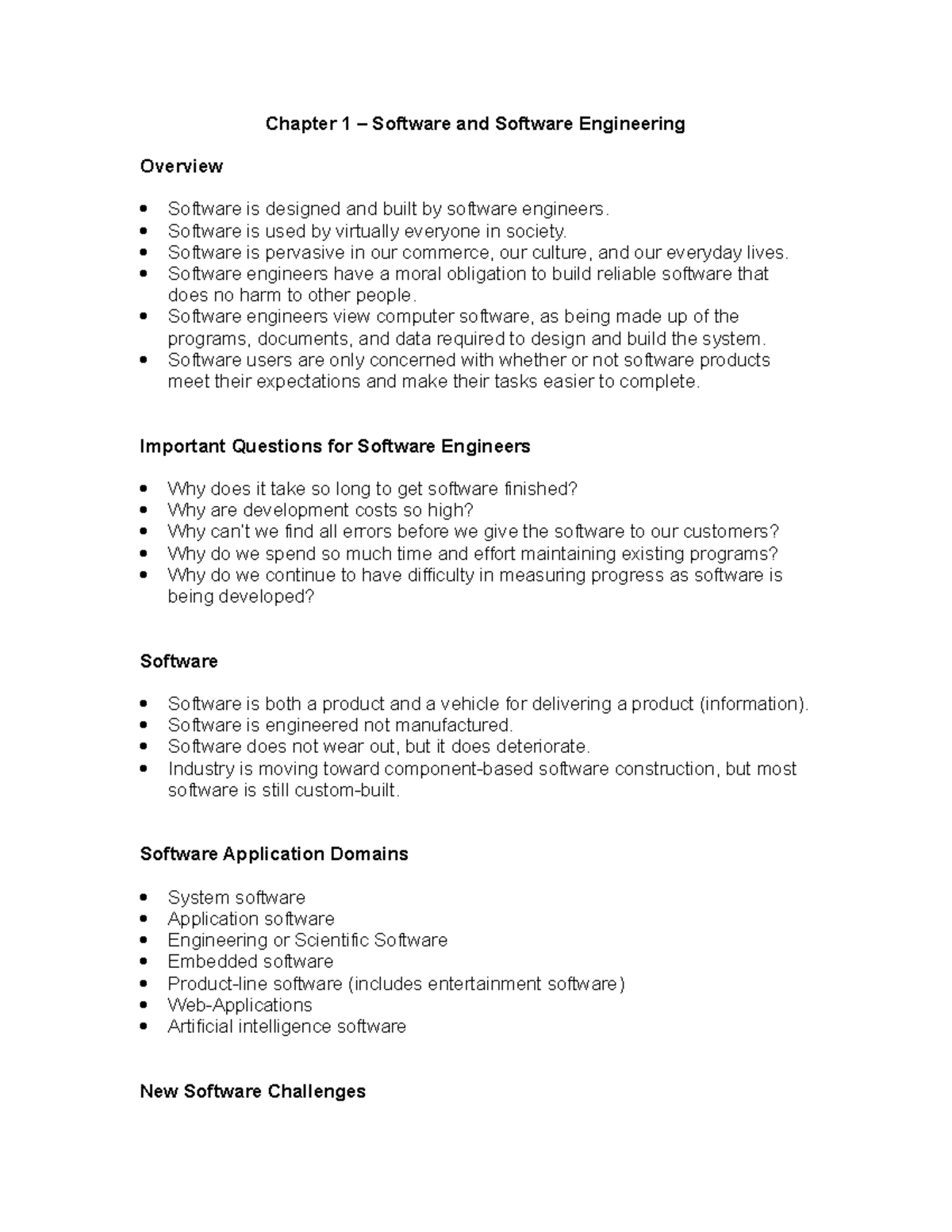 Ch01 Software and Software Engineering - Chapter 1 – Software and ...