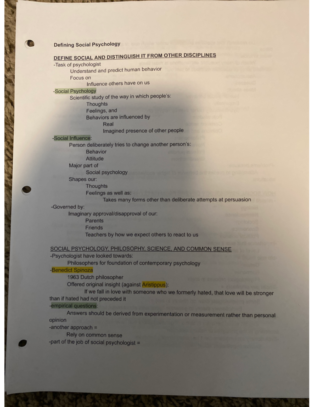 Social psychology chapter 1 notes - PSYC-2160 - Studocu