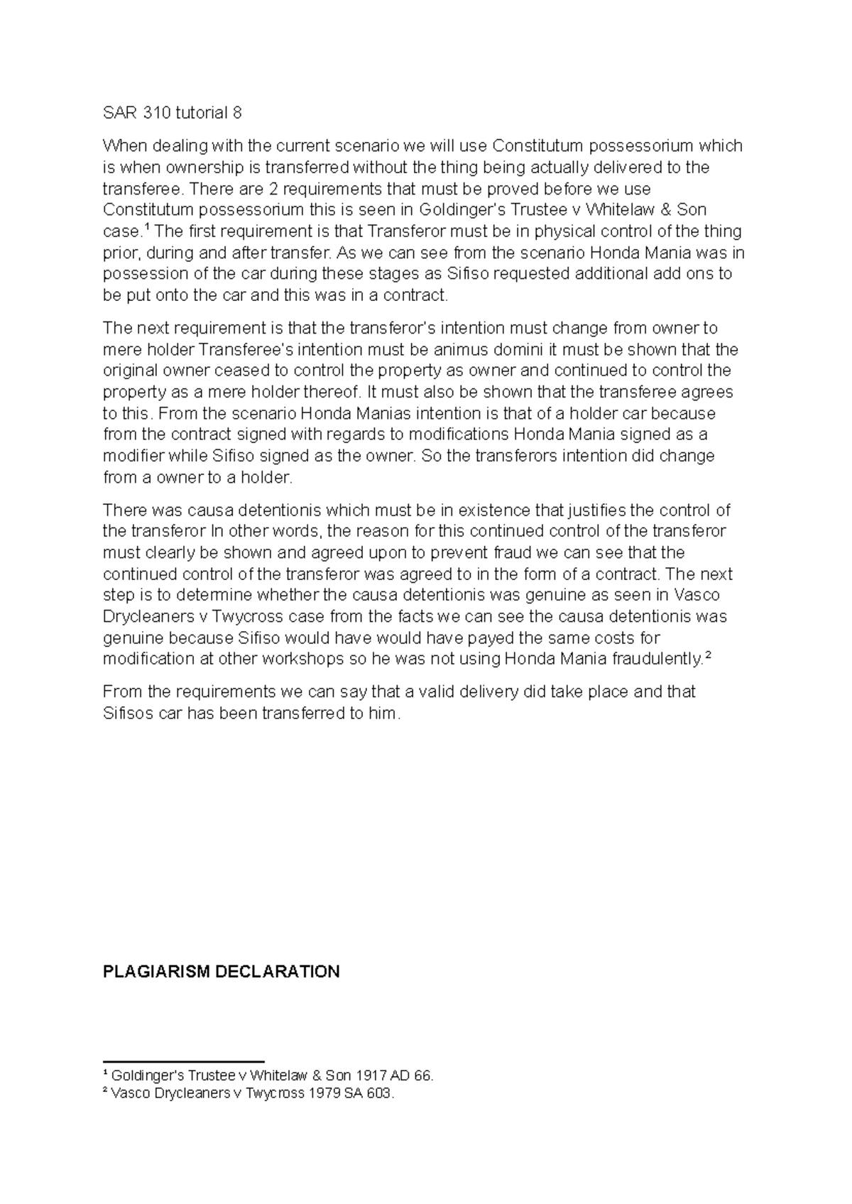 SAR tutorial 8 - SAR 310 tutorial 8 When dealing with the current ...