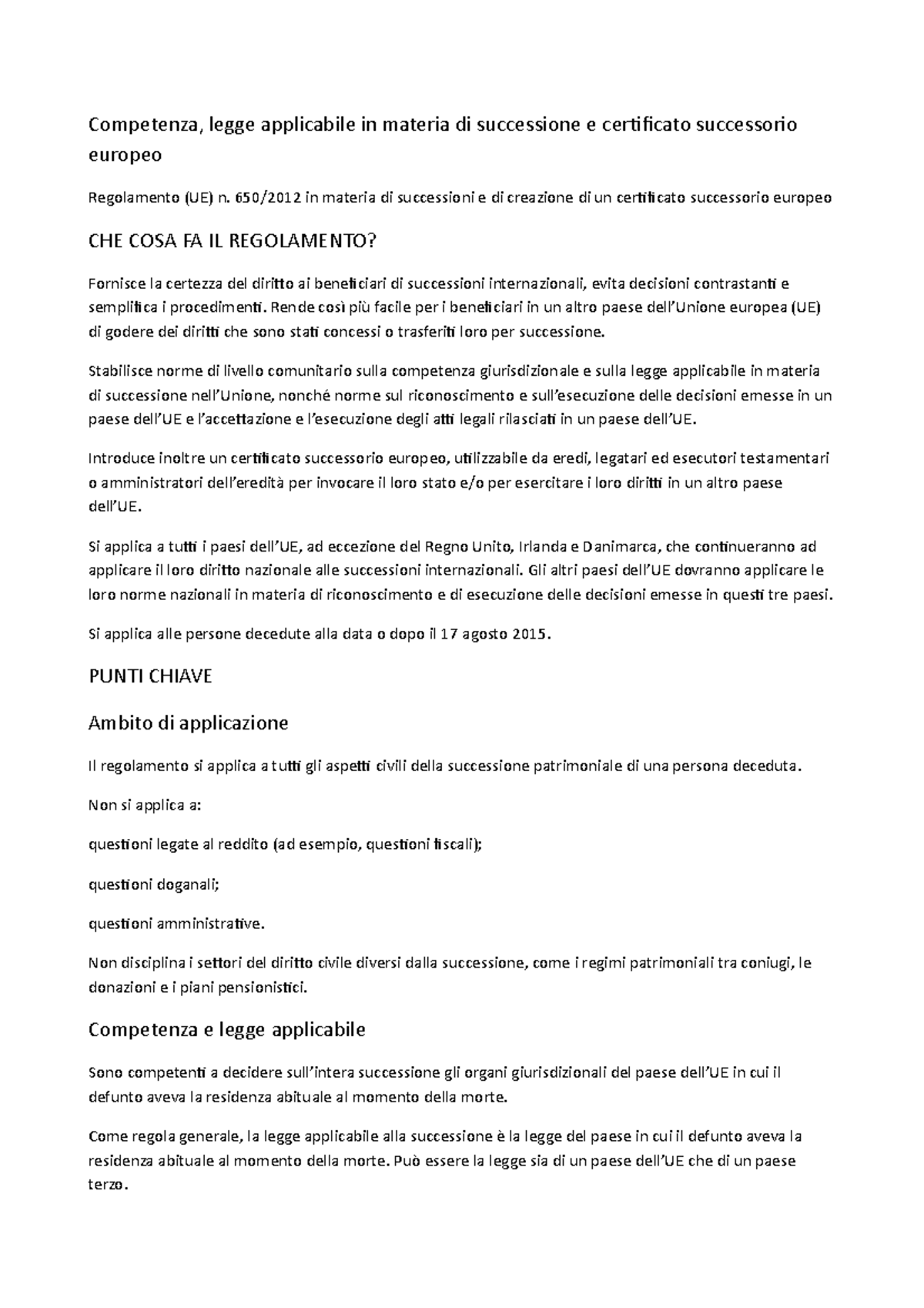 Procedura civile dell'ue - Competenza, legge applicabile in materia di ...