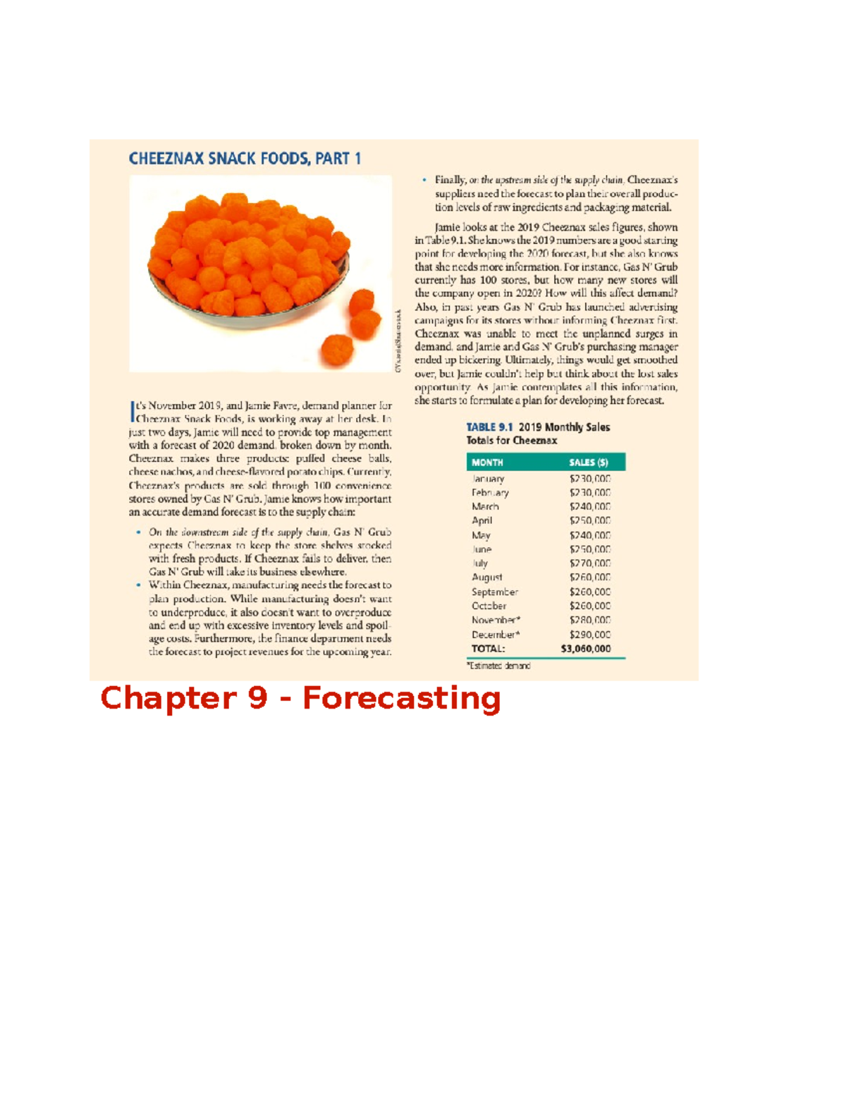 Om Chapter 9 Forecasting Chapter 9 Forecasting Forecast An