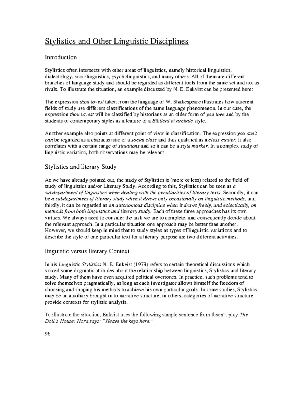 10Stylistics and Other Linguistic Disciplines - Stylistics and Other ...