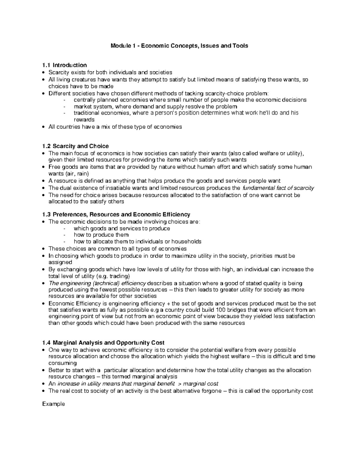 Ch1 Economic concepts - Module 1 - Economic Concepts, Issues and Tools ...