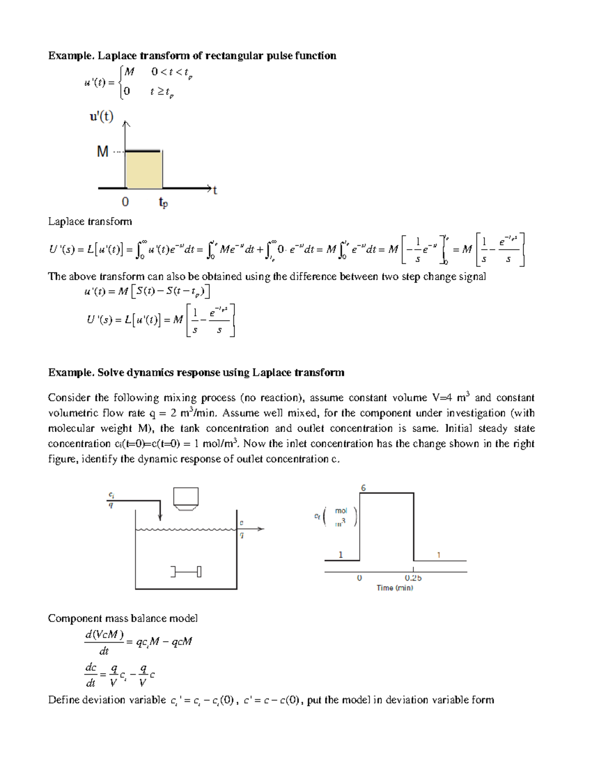 M3b LT and transfer function - Example. Laplace transform of ...