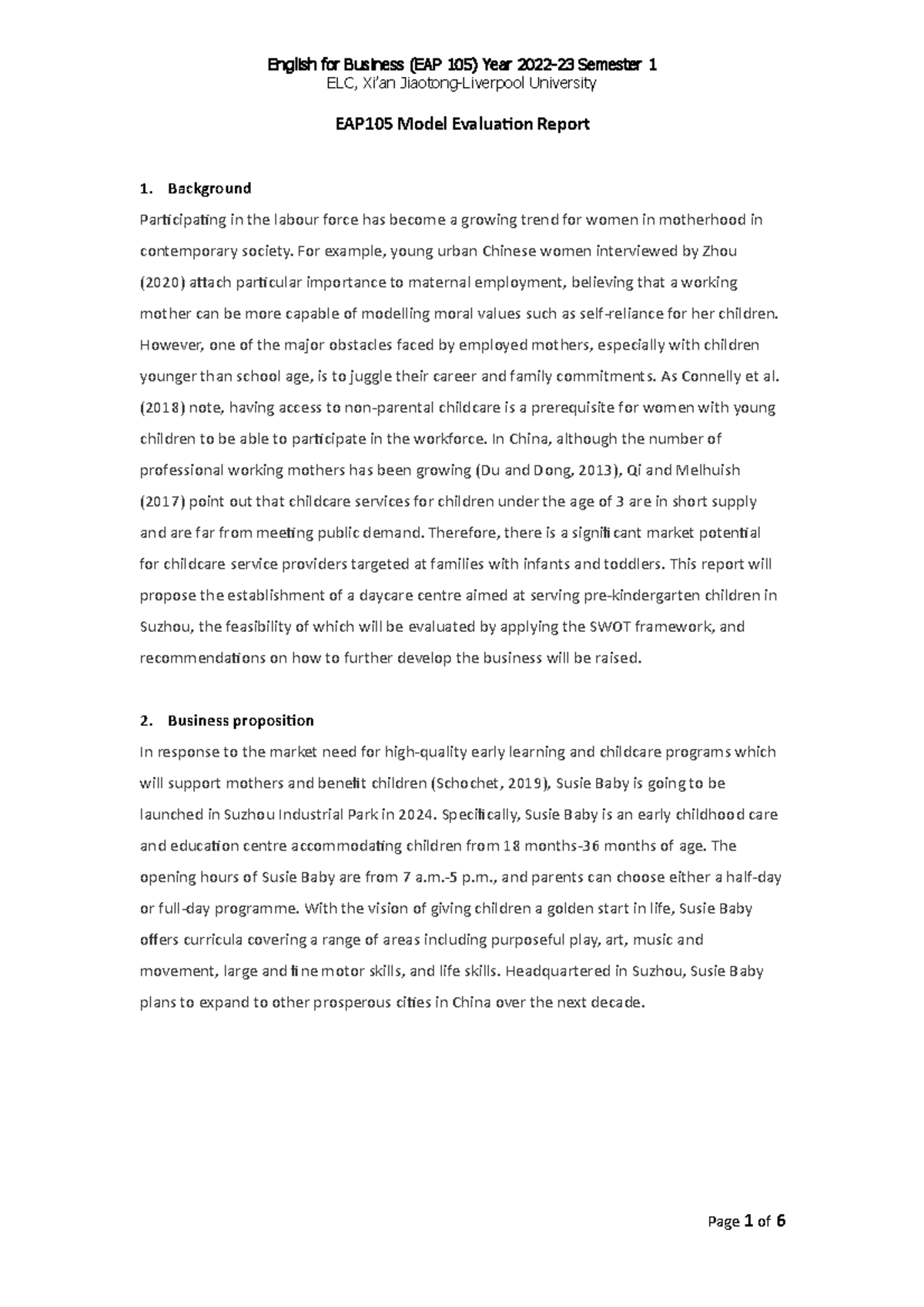 Writing sample Full version-V5 - English for Business (EAP 105 ) Year ...