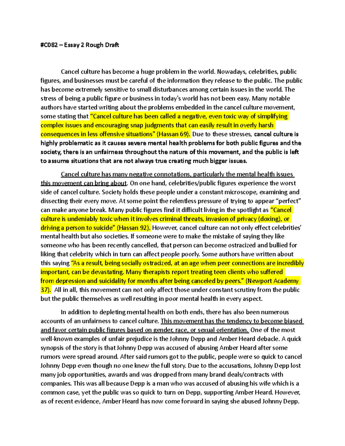 #C082 - Essay 2 Rough Draft - #C082 – Essay 2 Rough Draft Cancel ...
