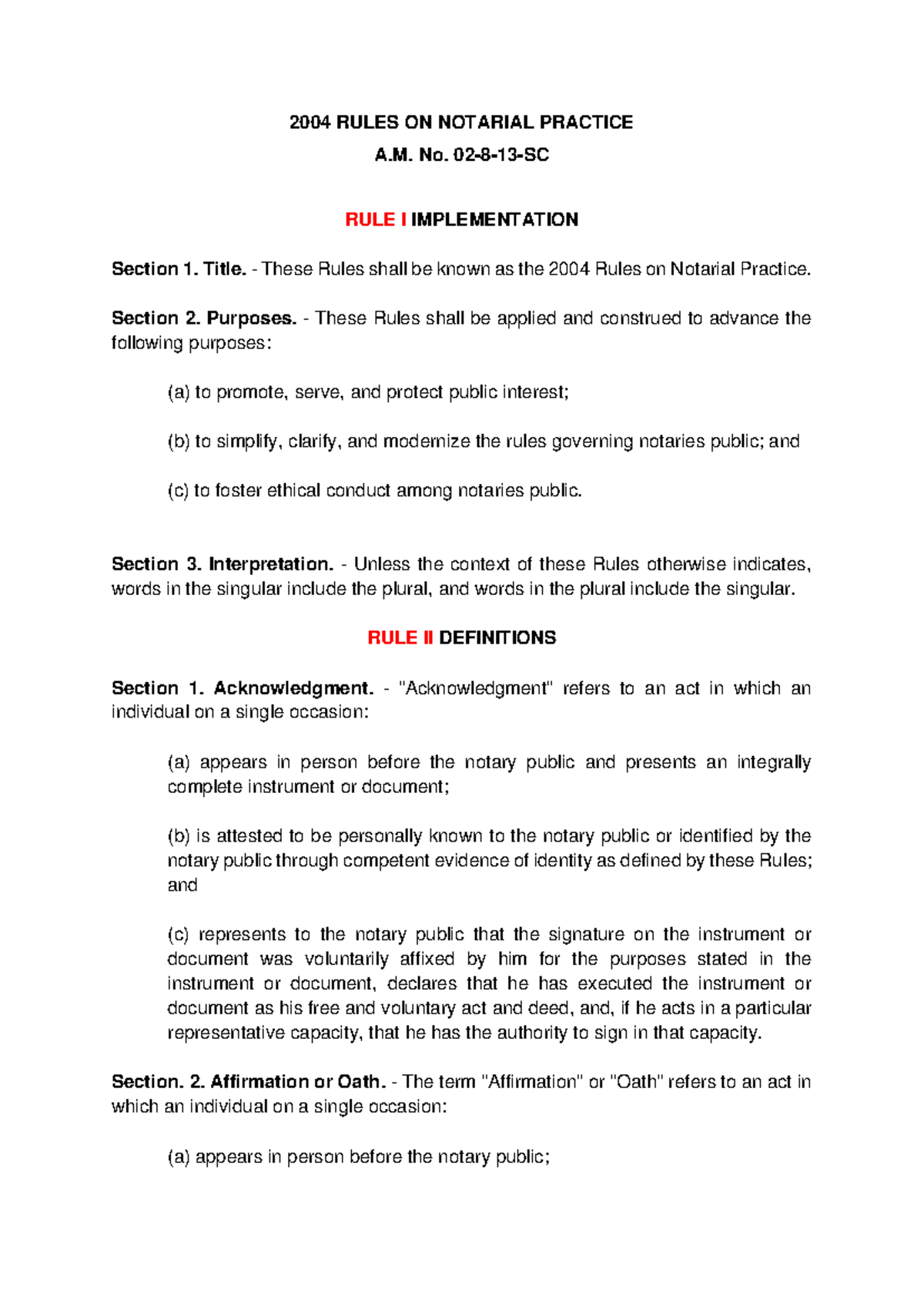 2004 Rules on Notarial Practice - 200 4 RULES ON NOTARIAL PRACTICE A ...
