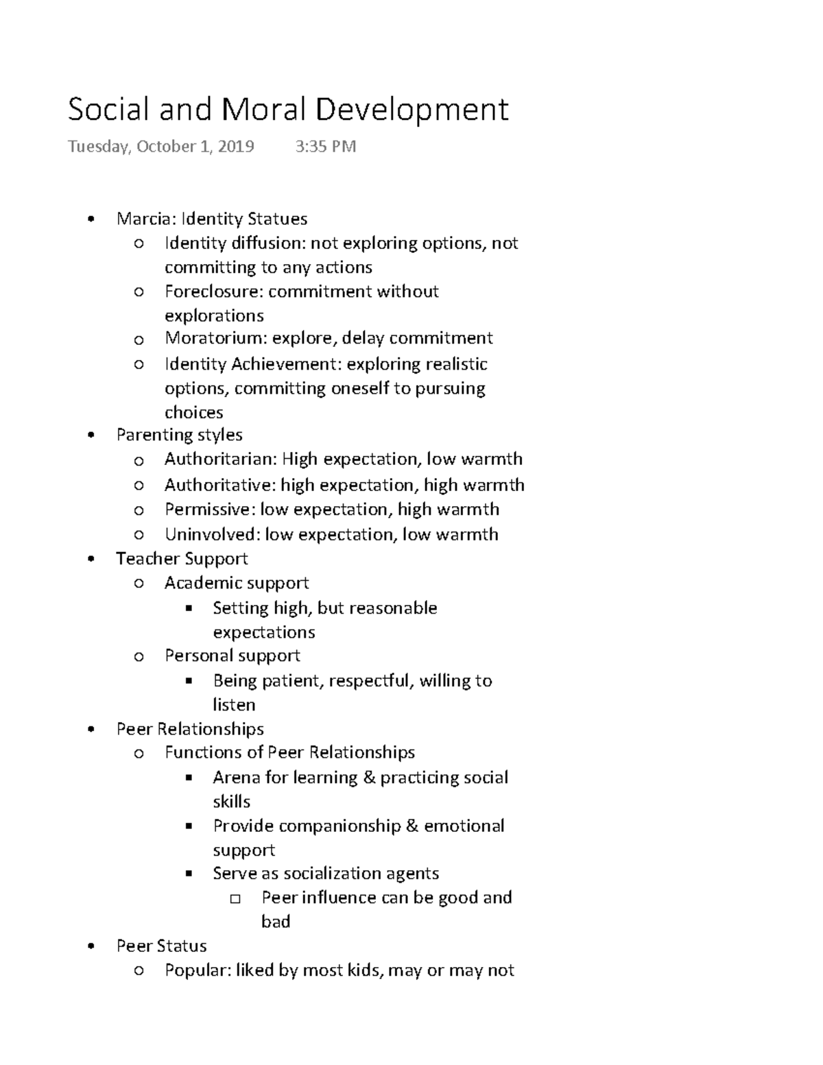 Social and Moral Development- Educational Psychology - Warning: TT ...