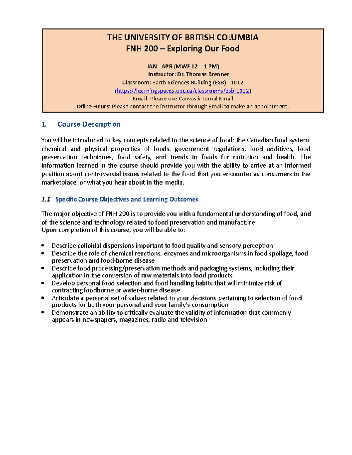 FNH200-Course syllabus- 2022W2 - THE UNIVERSITY OF BRITISH COLUMBIA FNH ...