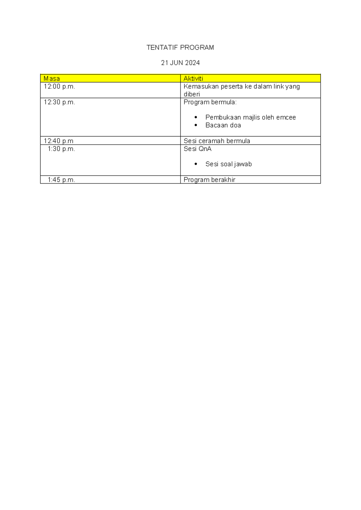 Tentatif Program-1 - Office technology - TENTATIF PROGRAM 21 JUN 2024 ...