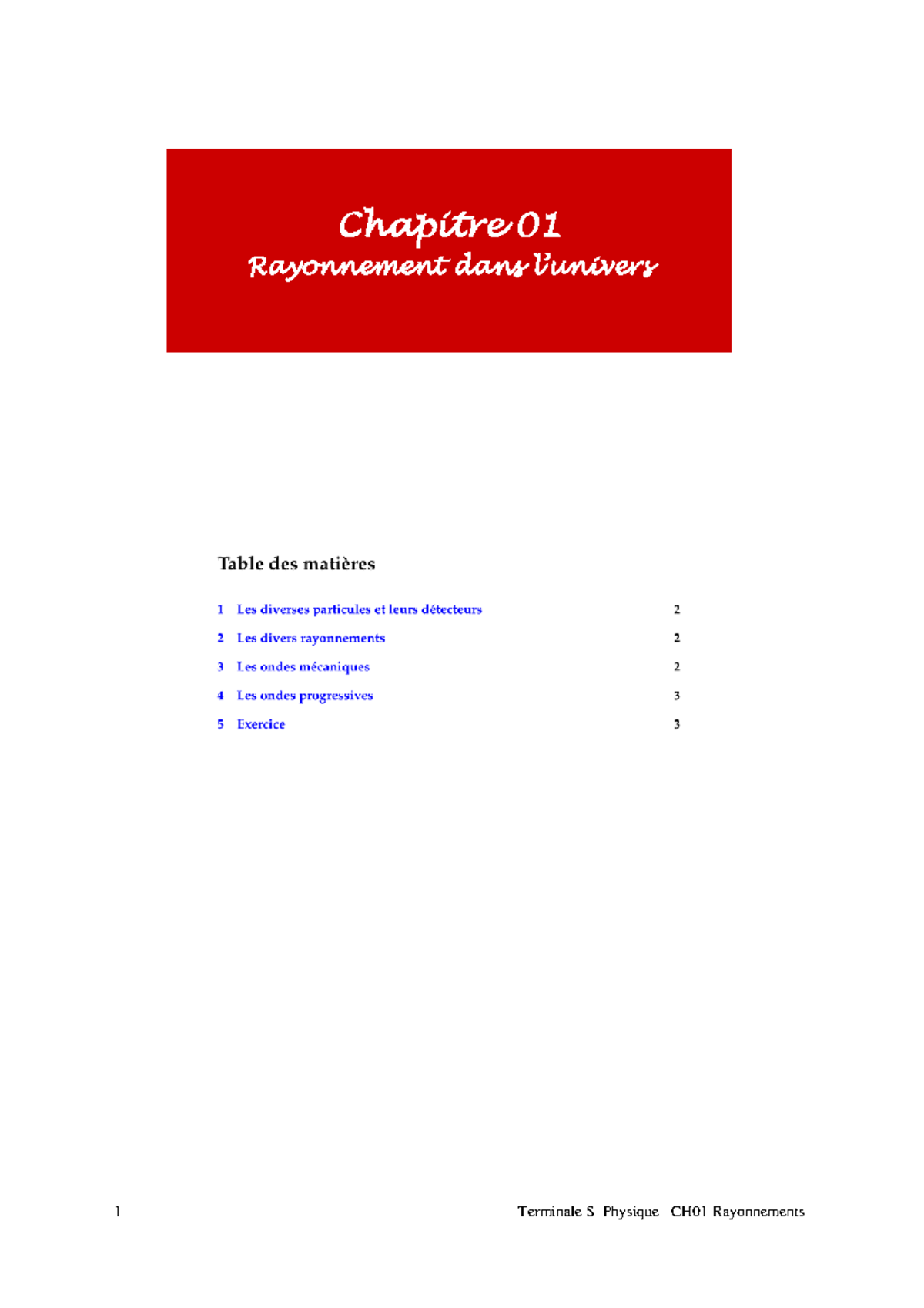 rayonnement cours - Physique-chimie - Chapitre 01 Rayonnement dans l ...