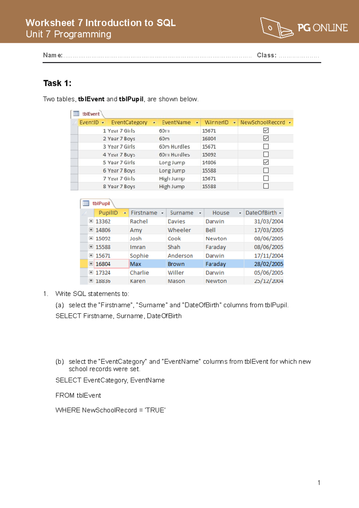 T7 Worksheet 7 - Name: - Studocu