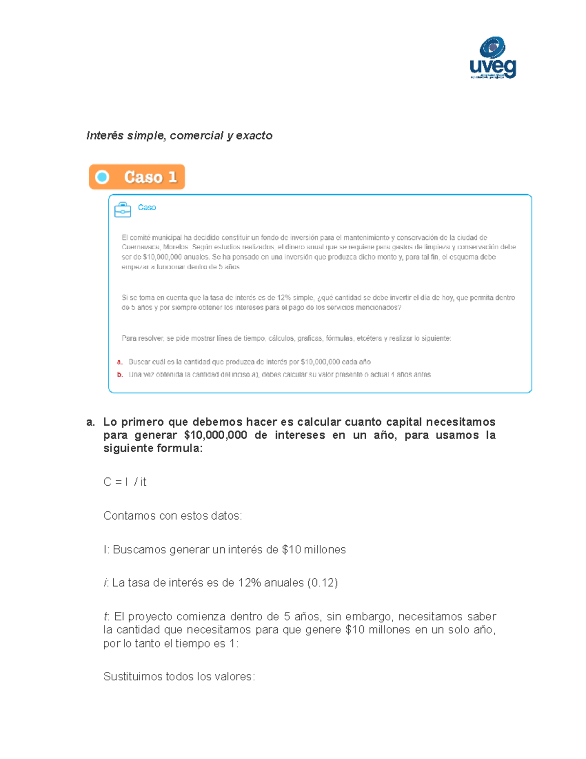 Interes simple comercial exacto - Interés simple, comercial y exacto a ...