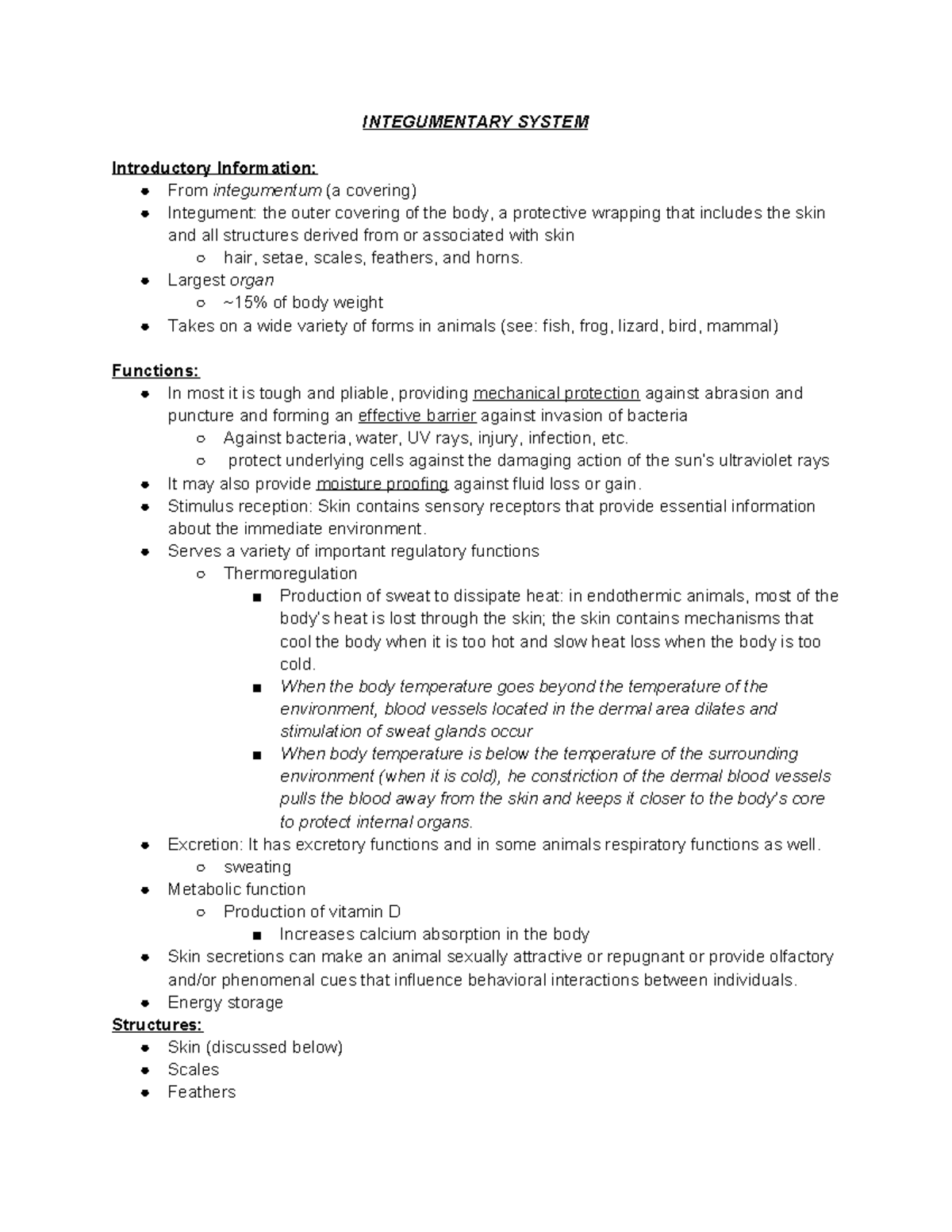 Integumentary-System - INTEGUMENTARY SYSTEM Introductory Information ...