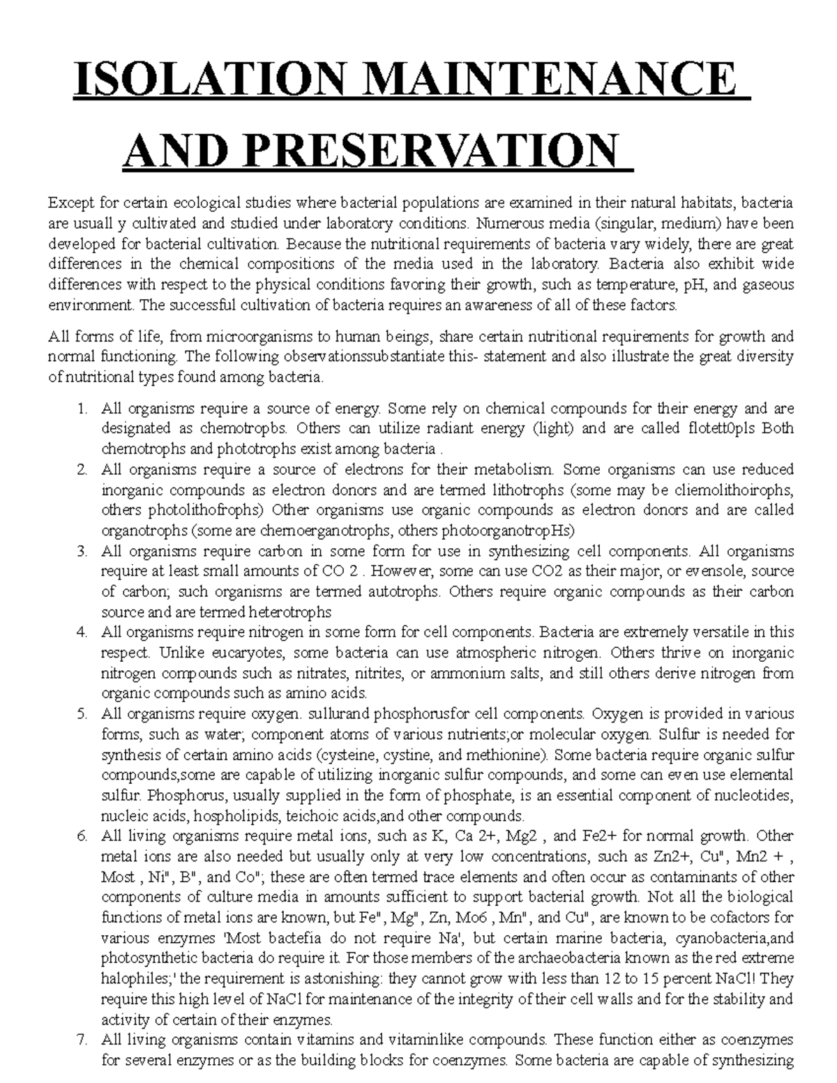 Isolation Maintenance AND Preservation 1 - ISOLATION MAINTENANCE AND ...