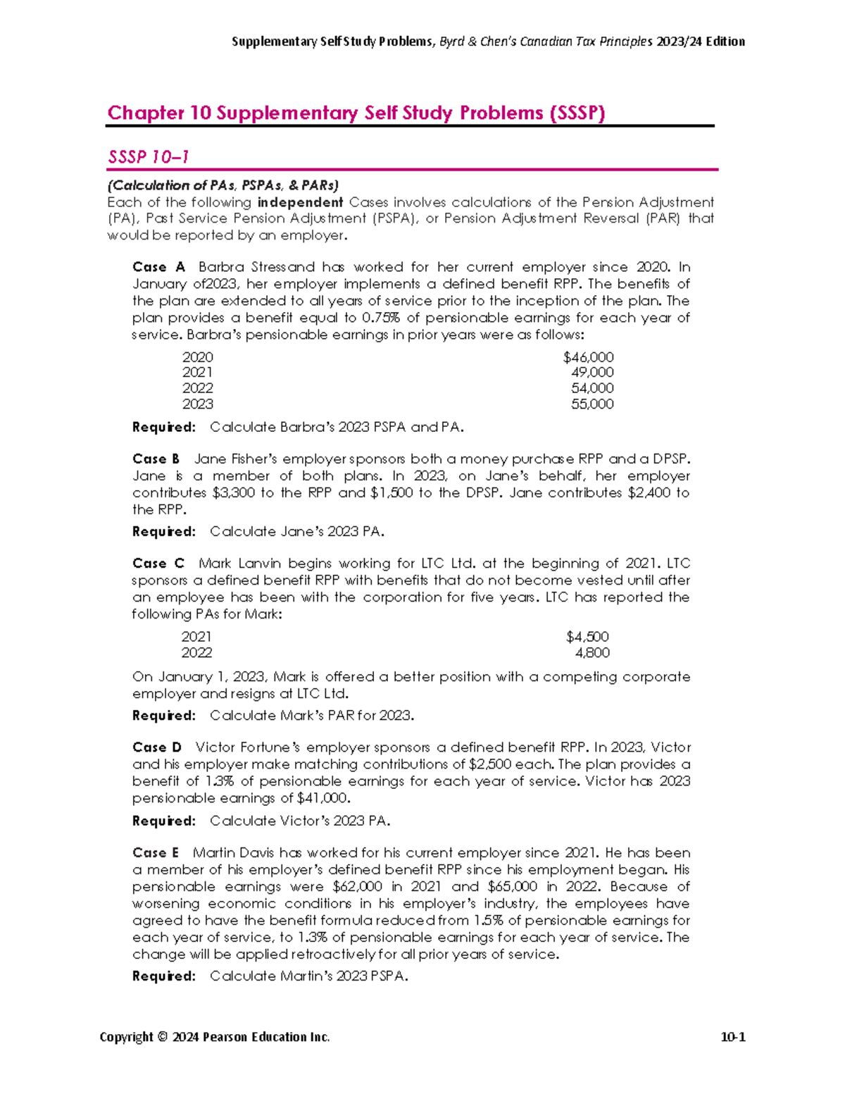 Donell byrdchen CTP 2023-24 SSSP Ch10 - Chapter 10 Supplementary Self Study Problems (SSSP) SSSP ...