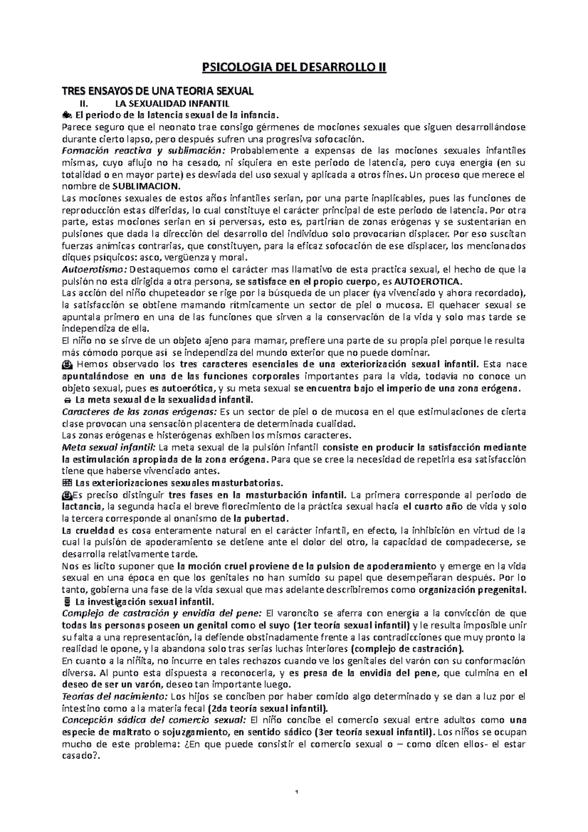 Resumensillo Psicologia DeL Desarrollo II - PSICOLOGIA DEL DESARROLLO IIPSICOLOGIA DEL ...