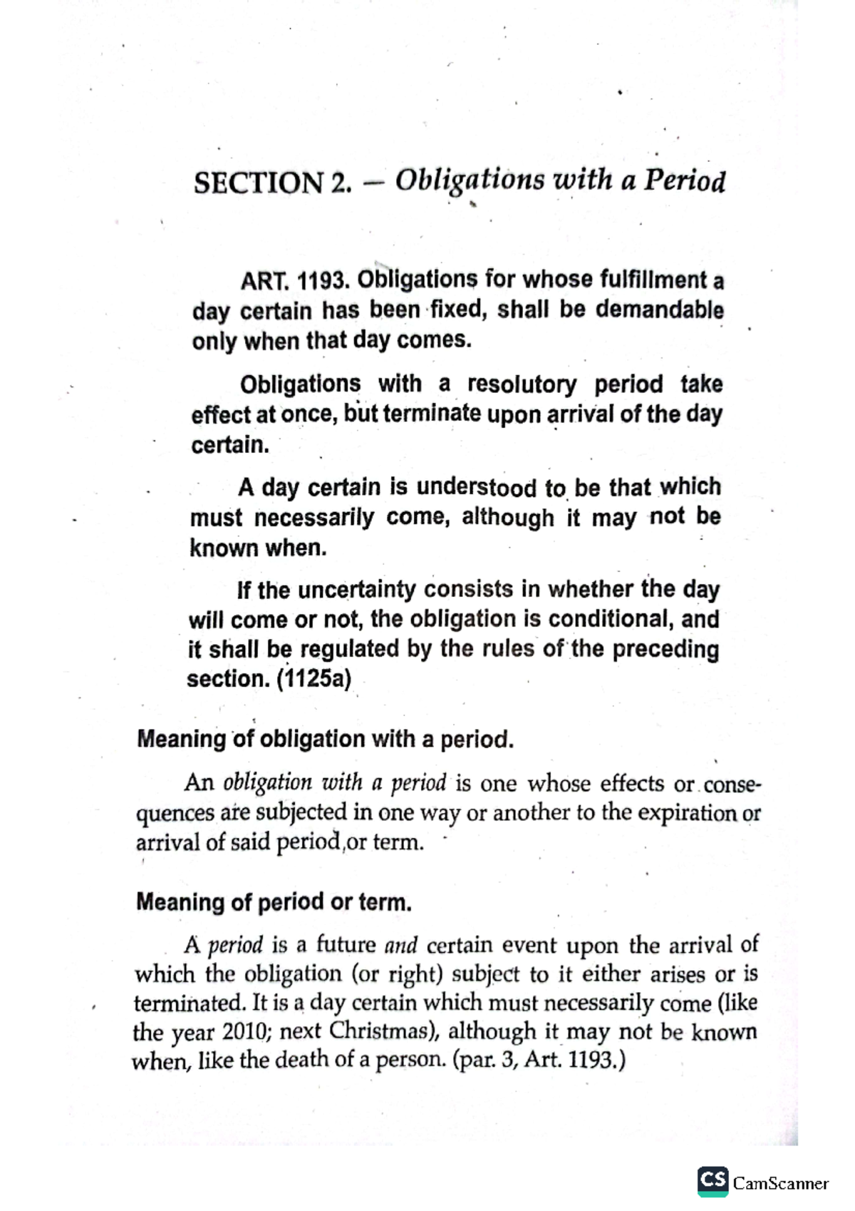 Section 2 Obligation with a period - Accountancy - Studocu