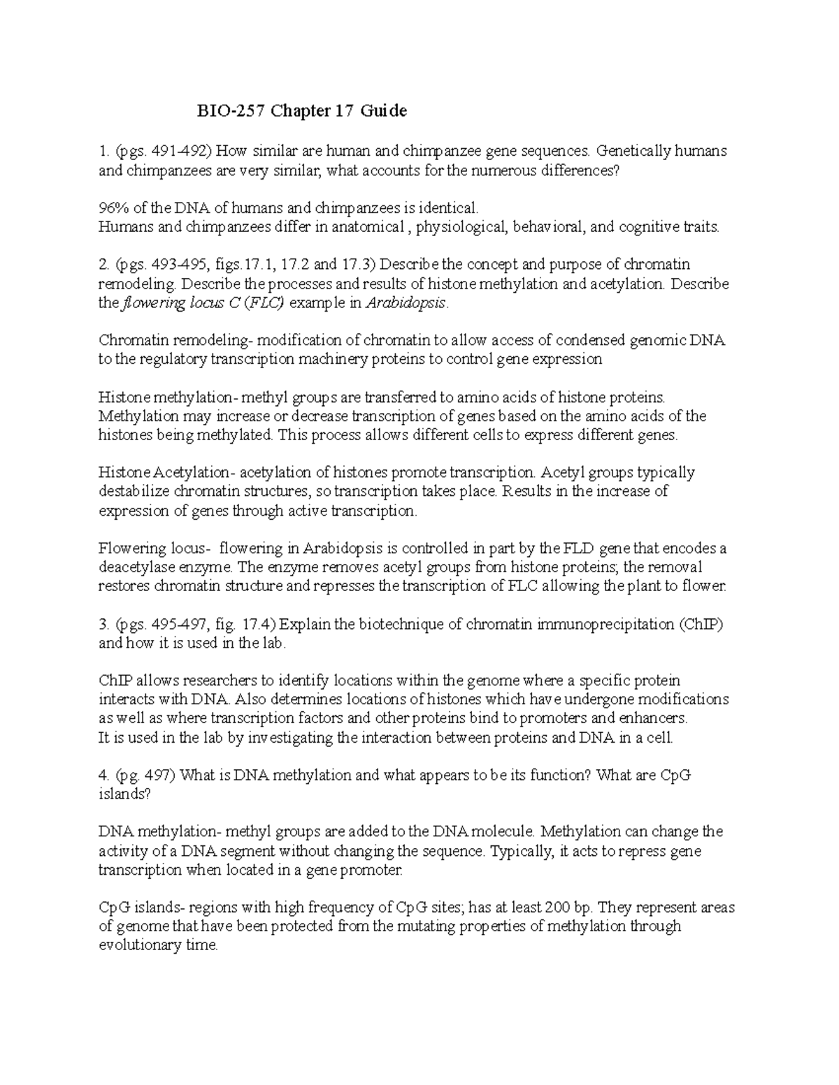 BIO-257 CH17 Guide - BIO-257 Chapter 17 Guide (pgs. 491-492) How ...