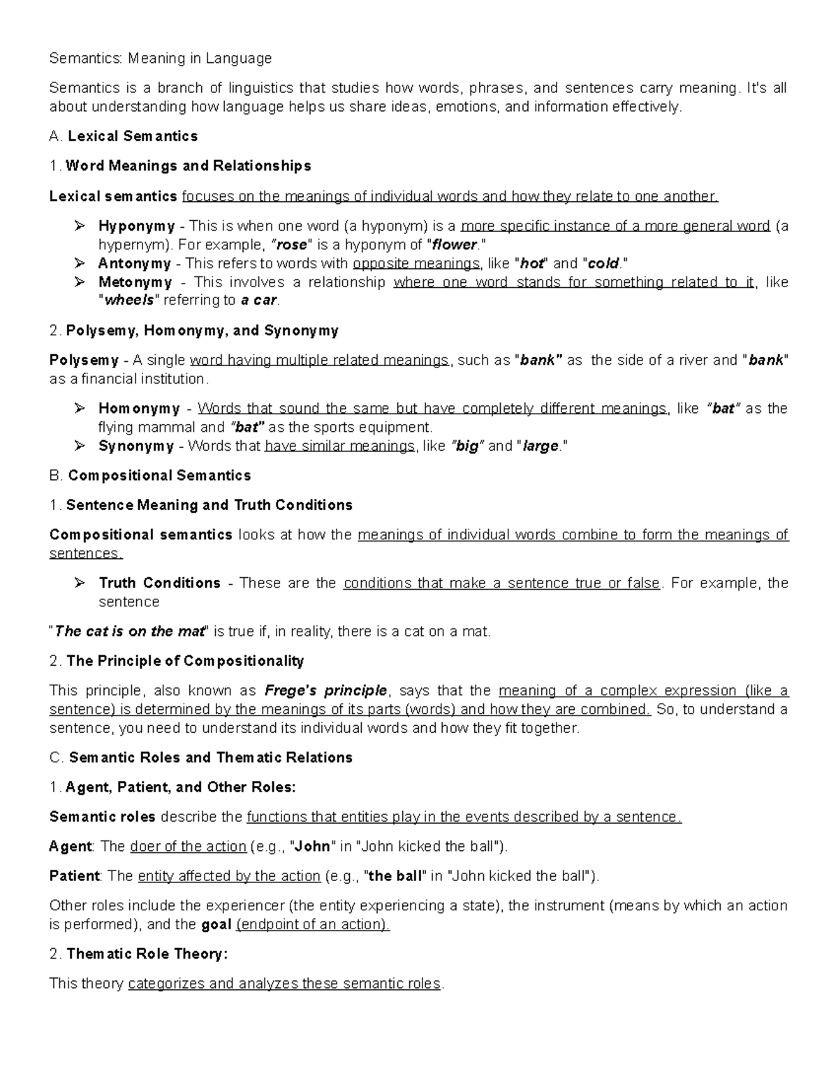 Semantics Handout Group 6 - Semantics: Meaning in Language Semantics is ...