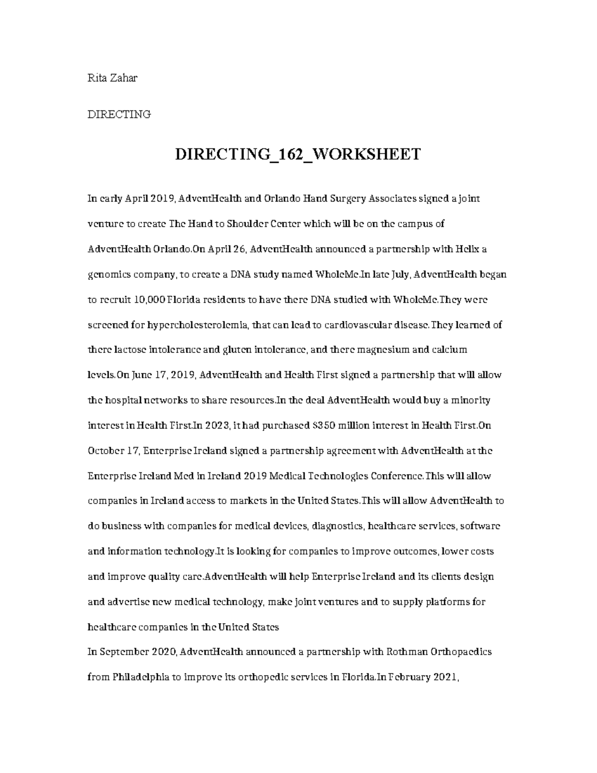 Directing 162 Worksheet - Rita Zahar DIRECTING DIRECTING_162_WORKSHEET ...