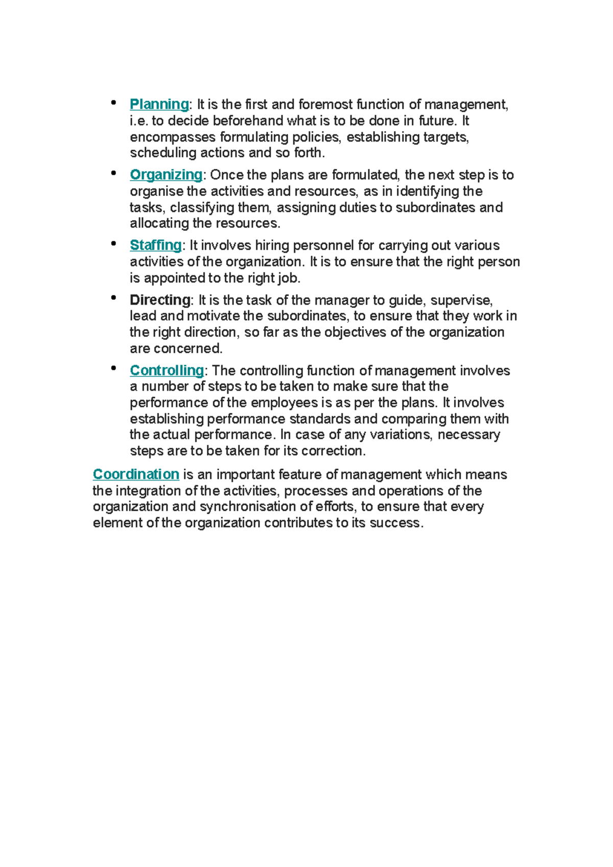 Management Planning O S D and C - Planning : It is the first and ...