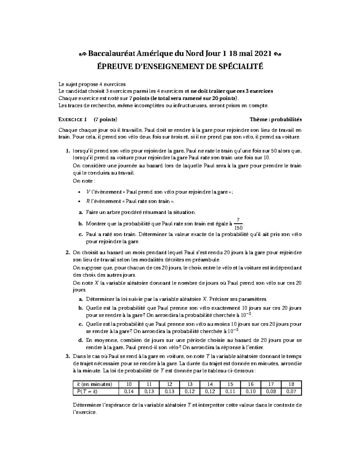 Amerique nord spe 18 mai 2022 dv - ; Baccalauréat Amérique du Nord Jour ...