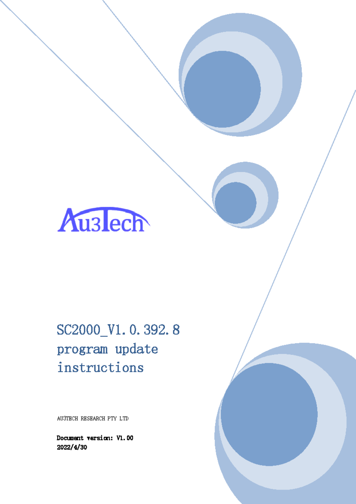 SC2000-V1.0 - Sc200 - SC2000_V1.0. program update instructions AU3TECH ...