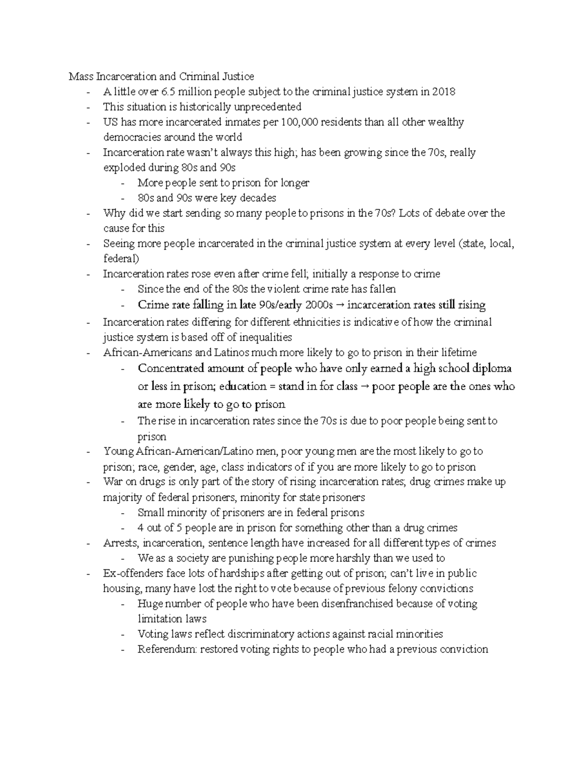 Mass Incarceration and Criminal Justice - SOC 1100-101 - App State ...