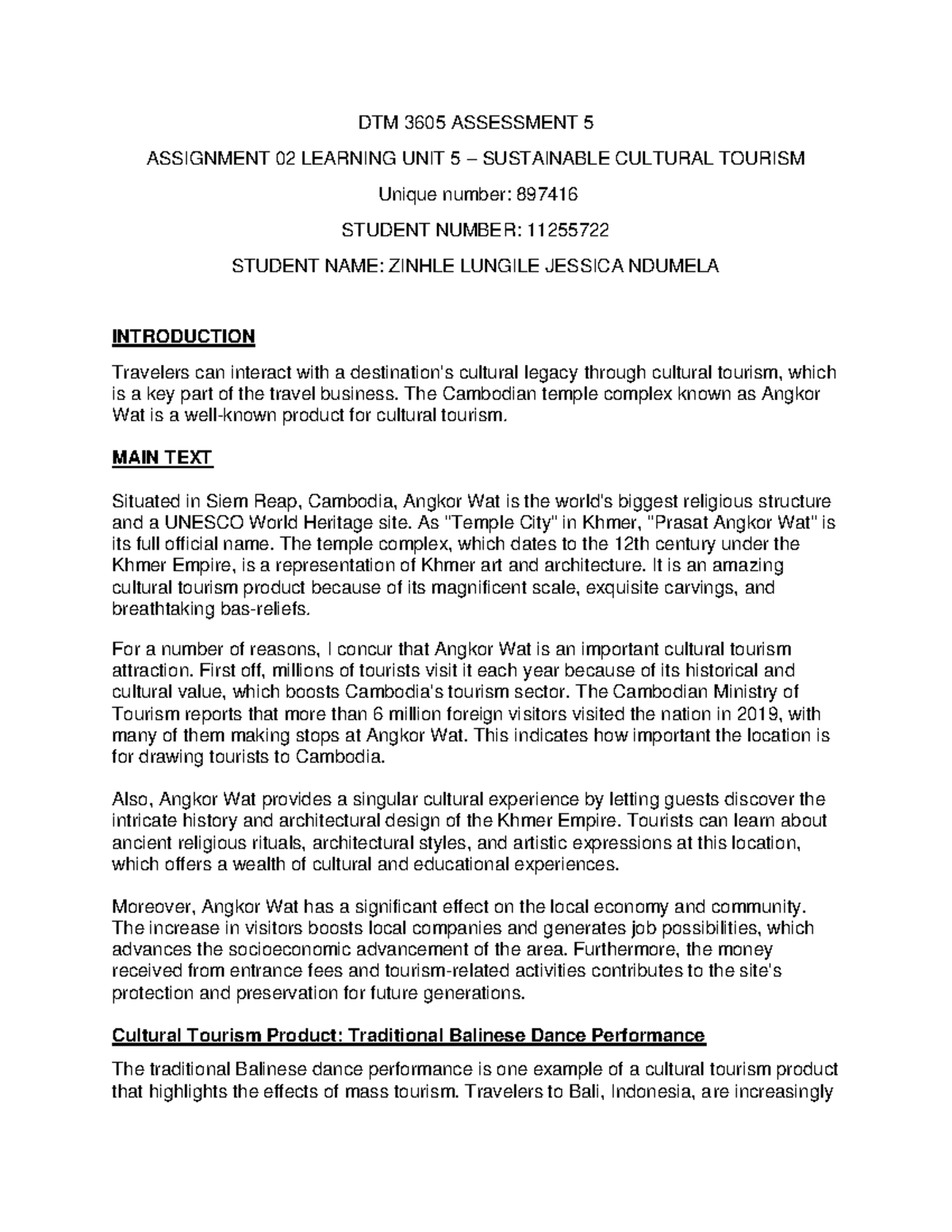 Assessment 05 - DTM 3605 ASSESSMENT 5 ASSIGNMENT 02 LEARNING UNIT 5 ...