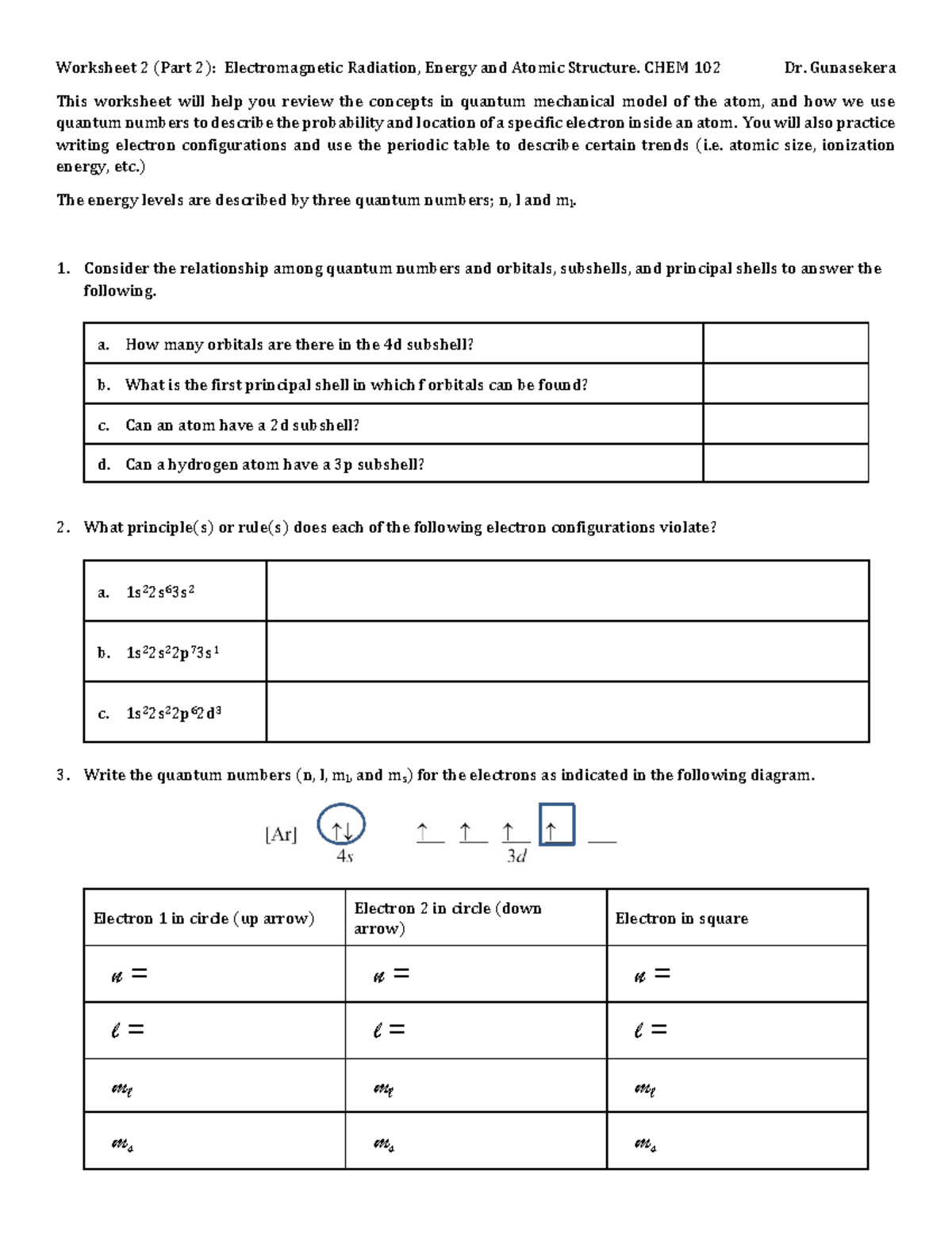 02 Ws02 Part 2 Quantum Numbers Orbitals Electron Configurations Aufbau Periodic Trends Chapter 2