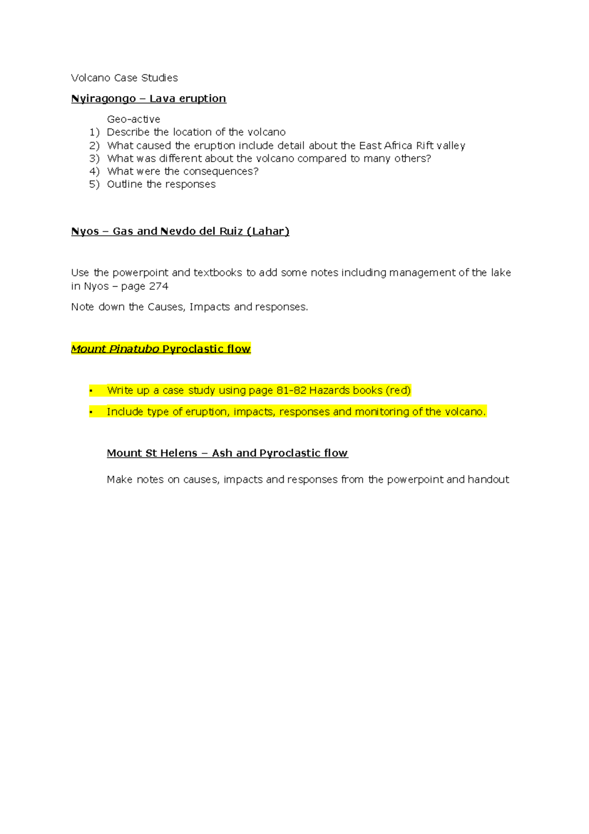 Volcano Case Studies - yes - Volcano Case Studies Nyiragongo – Lava ...