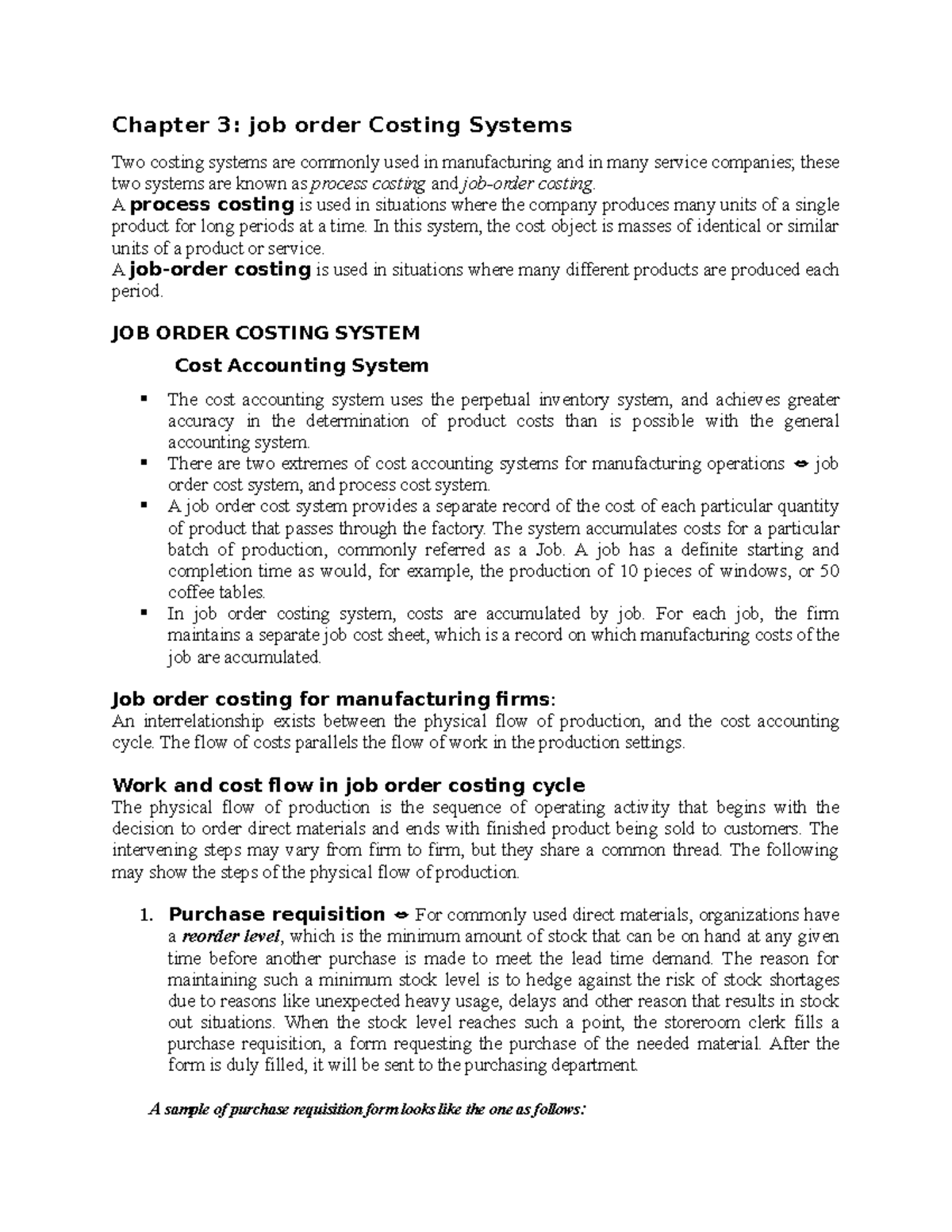 Chapter 3 Job Order Costing Cost Accounting Studocu