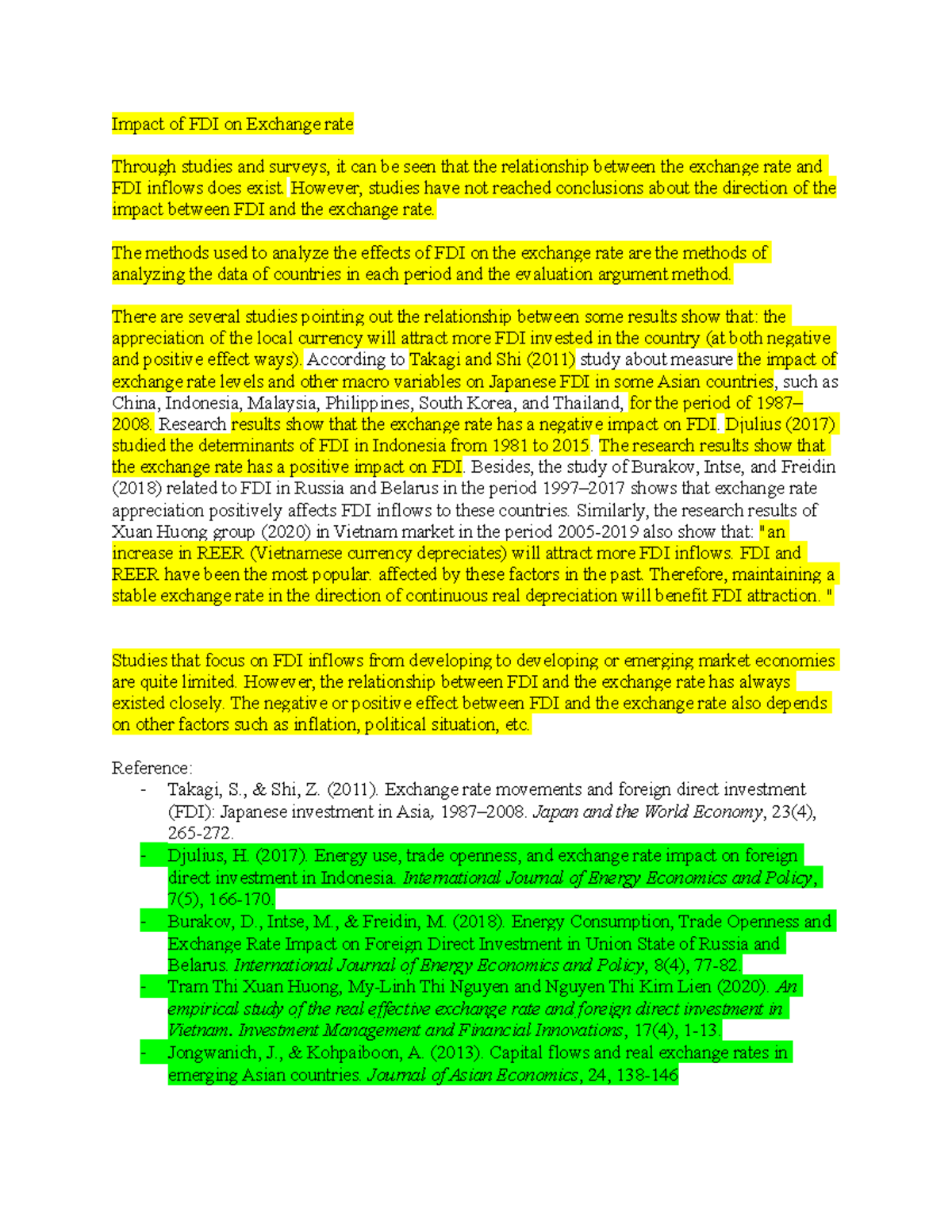 FDI and Exchange rate - Impact of FDI on Exchange rate Through studies ...
