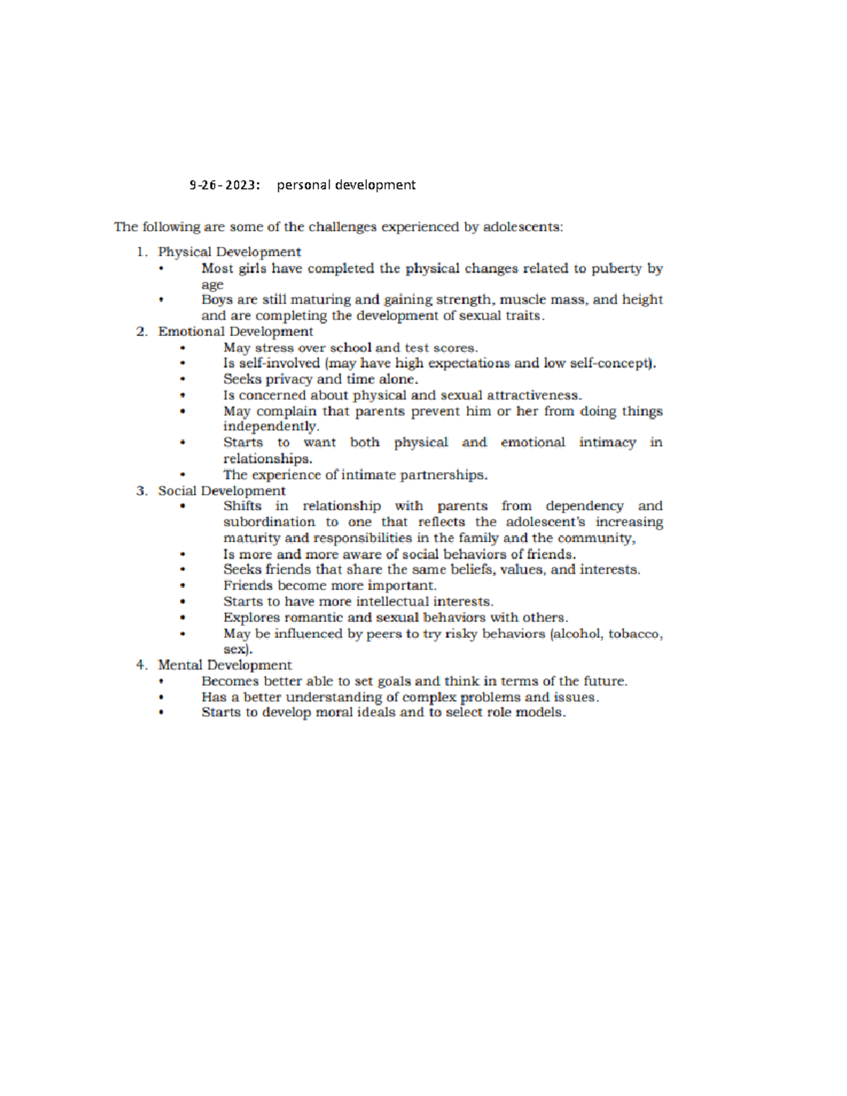 Challenges Expeirence OF Adolewcence 1 - Personal Development - 9-26 ...