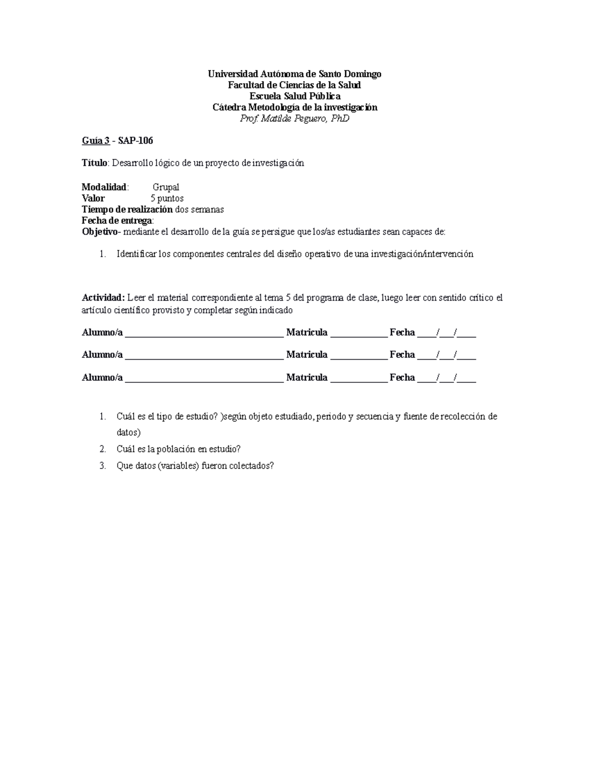 Practica No. 3 SAP 206 - Universidad Autónoma de Santo Domingo Facultad ...