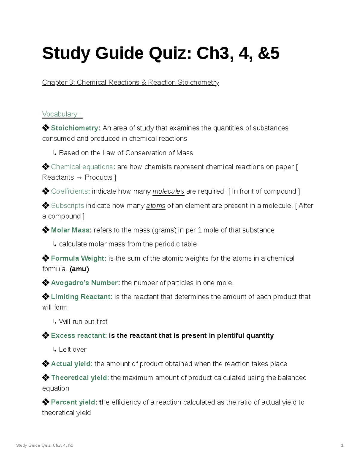 Study Guide Quiz Ch3, 4, &5 95a5b4c166c242beb9987a507b580a43 - Study Guide Quiz: Ch3, 4, & - Studocu