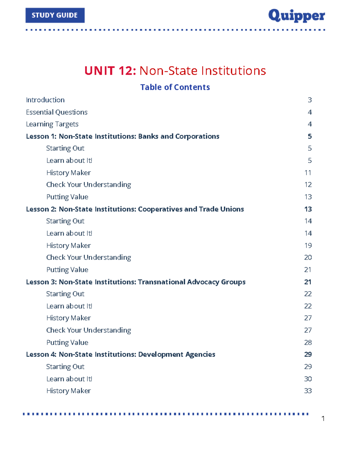 UCSP Unit 12 Non State Institutions - UNIT 12: Non-State Institutions ...