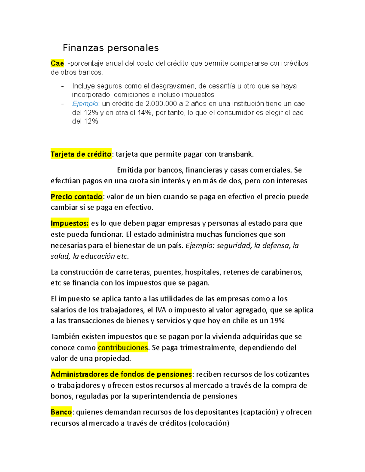 Finanzas personales tipeo - Finanzas personales Cae: -porcentaje anual ...